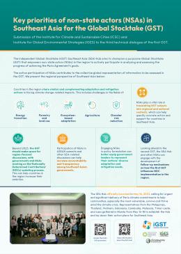 Key priorities of non-state actors (NSAs) in Southeast Asia for the ...